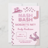 Hot Pink Nash Bash Nashville Bachelorette Party Invitation | Zazzle