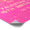 Hot Pink Neon Glow Gold Glitter Party Welcome Poster | Zazzle