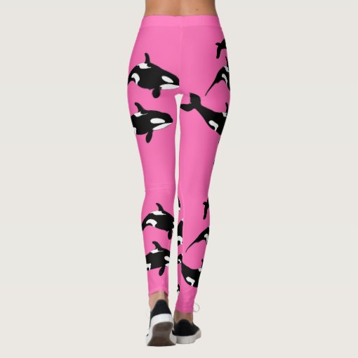 Hot Pink Orca Killer Whale Patterned Leggings | Zazzle