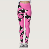 Hot Pink Orca Killer Whale Patterned Leggings | Zazzle