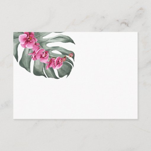 Hot Pink Orchids Tropical QR Code RSVP Enclosure Card | Zazzle
