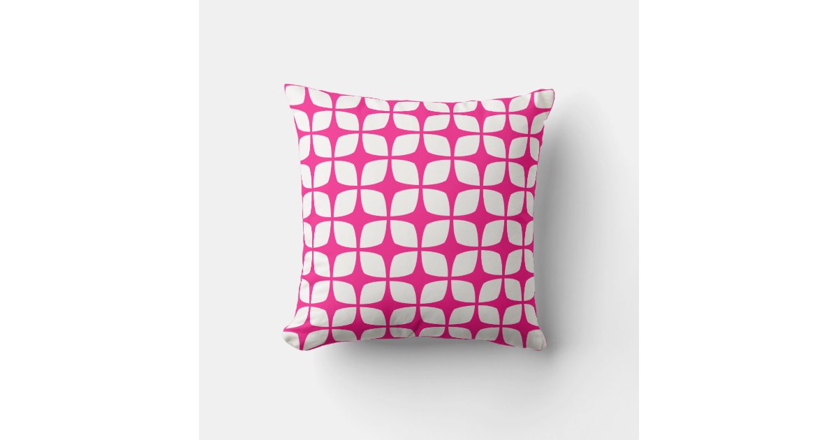 Hot Pink Outdoor Pillows - Modern Pattern | Zazzle