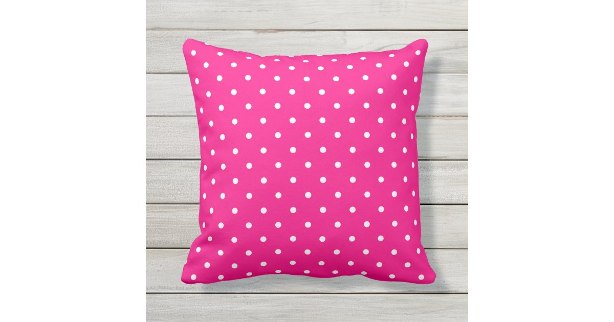 Hot Pink Outdoor Pillows - Polka Dot | Zazzle.com