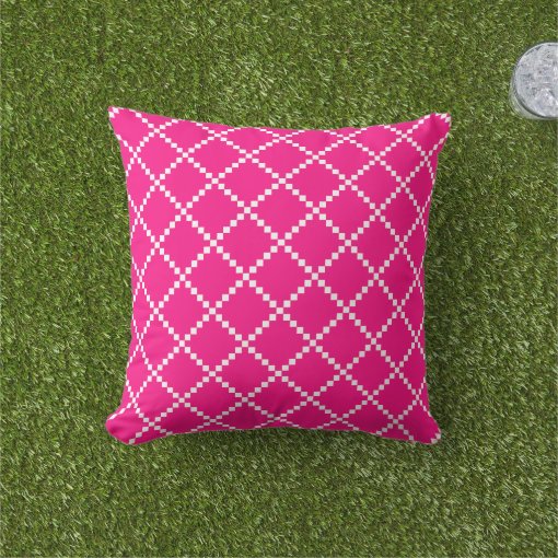 Hot Pink Outdoor Pillows Scandinavian Pattern | Zazzle