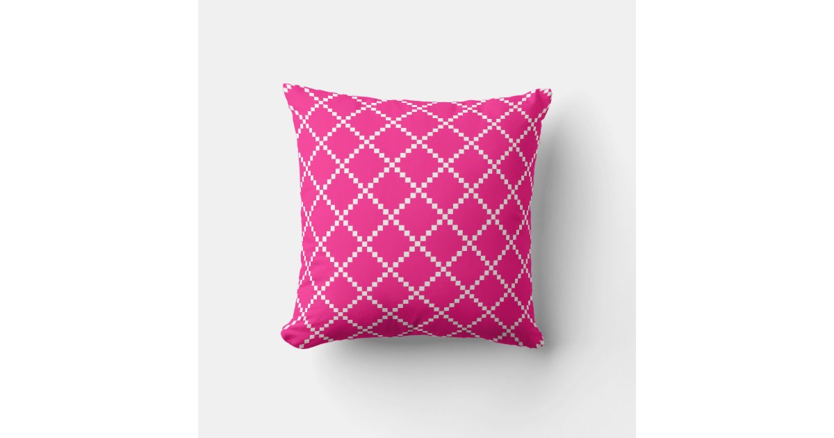 Hot Pink Outdoor Pillows Scandinavian Pattern | Zazzle