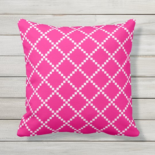 Hot Pink Outdoor Pillows Scandinavian Pattern | Zazzle.com