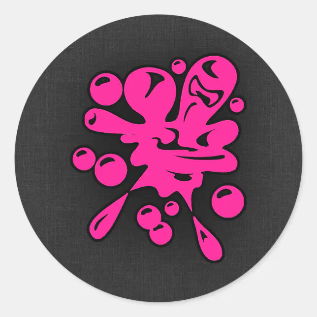Hot Pink Paintball Classic Round Sticker | Zazzle