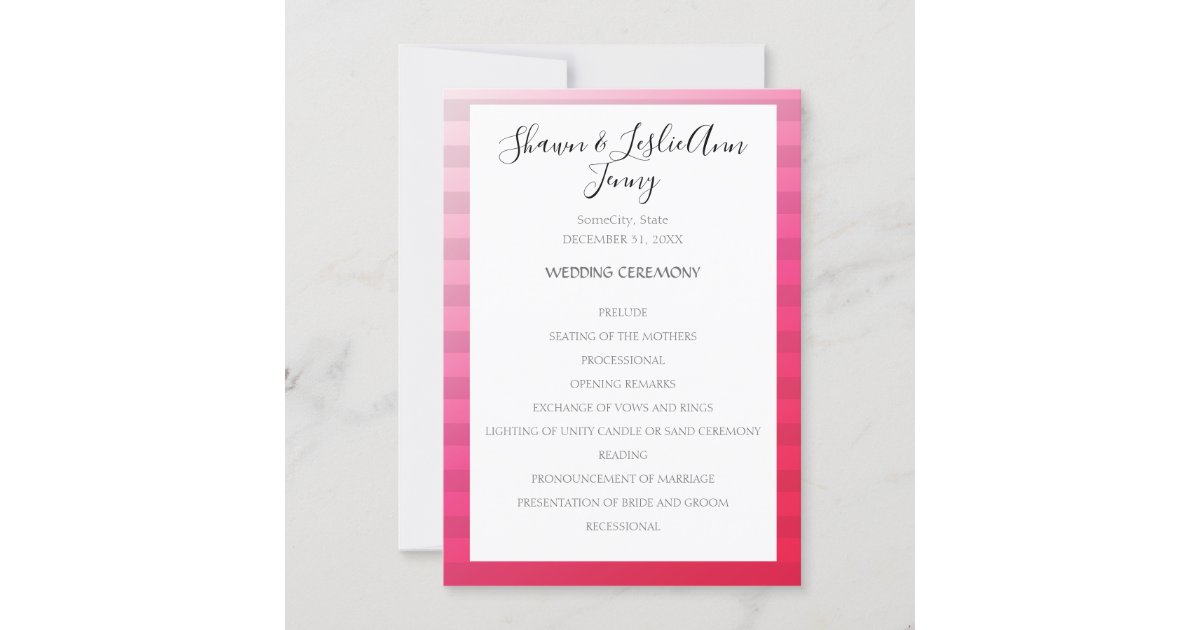 Hot Pink Party Wedding Ceremony Invitation | Zazzle