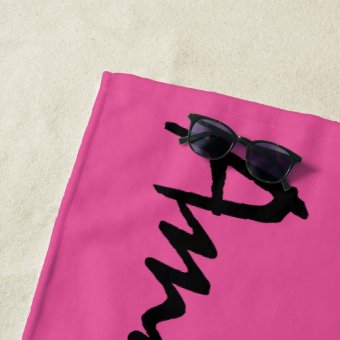 hot Pink Personalized Beach Towel | Zazzle