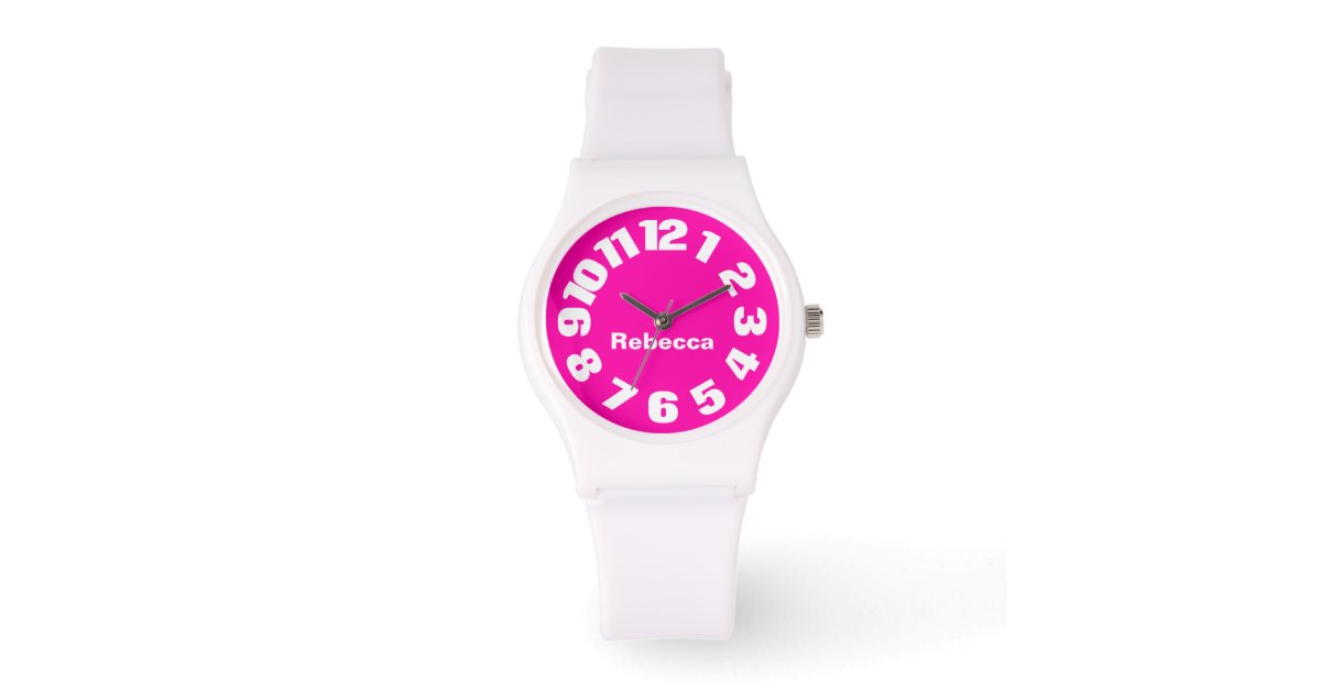Hot Pink Personalized Women's Watch | Zazzle