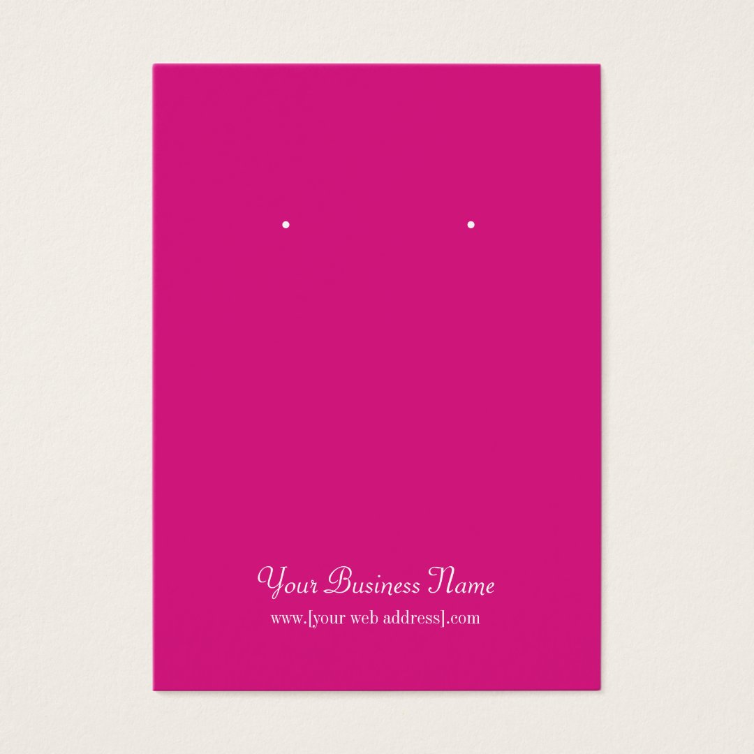 Hot Pink Plain Simple Custom Earring Card | Zazzle