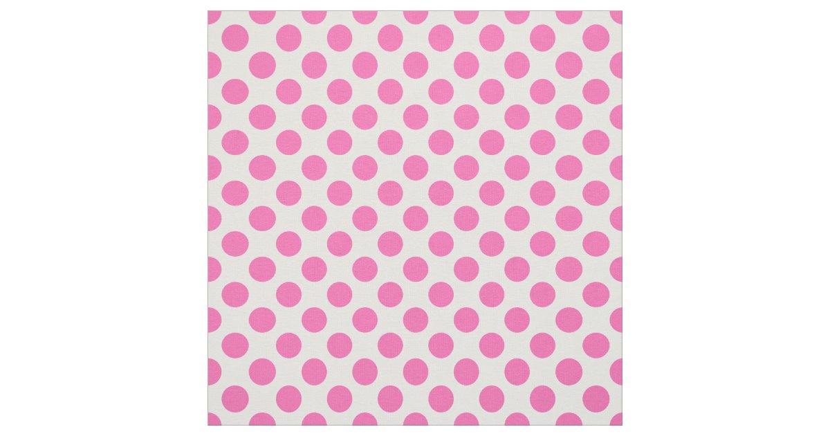 Hot Pink Polka Dot Fabric | Zazzle