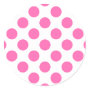 Hot Pink Polka Dots Classic Round Sticker | Zazzle