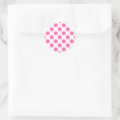 Hot Pink Polka Dots Classic Round Sticker | Zazzle
