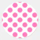 Hot Pink Polka Dots Classic Round Sticker | Zazzle