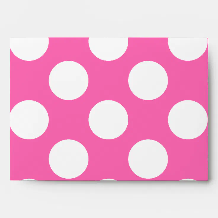 Hot Pink Polka Dots Envelope | Zazzle
