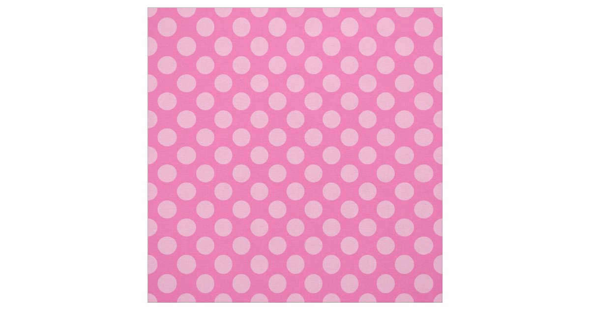 Hot Pink Polka Dots Fabric | Zazzle