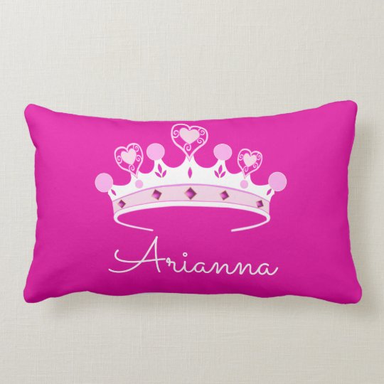 Hot Pink Princess Crown Custom Personalized Lumbar Pillow | Zazzle.com