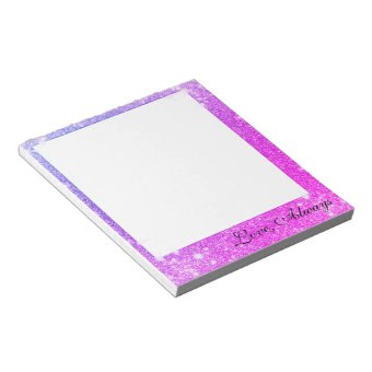 Hot Pink Purple Glitter Sparkle Faux Texture Notepad | Zazzle
