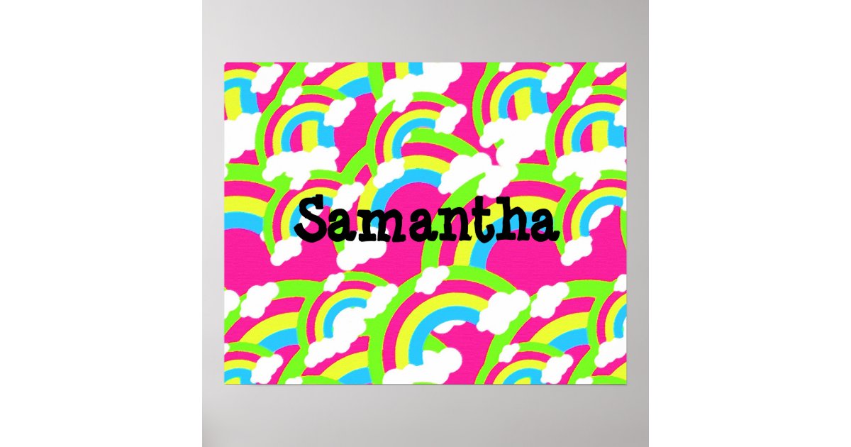 Hot Pink Rainbow Pattern Poster | Zazzle
