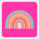 Hot Pink Rainbow Preppy Colorful Happy Rainbow Square Sticker | Zazzle