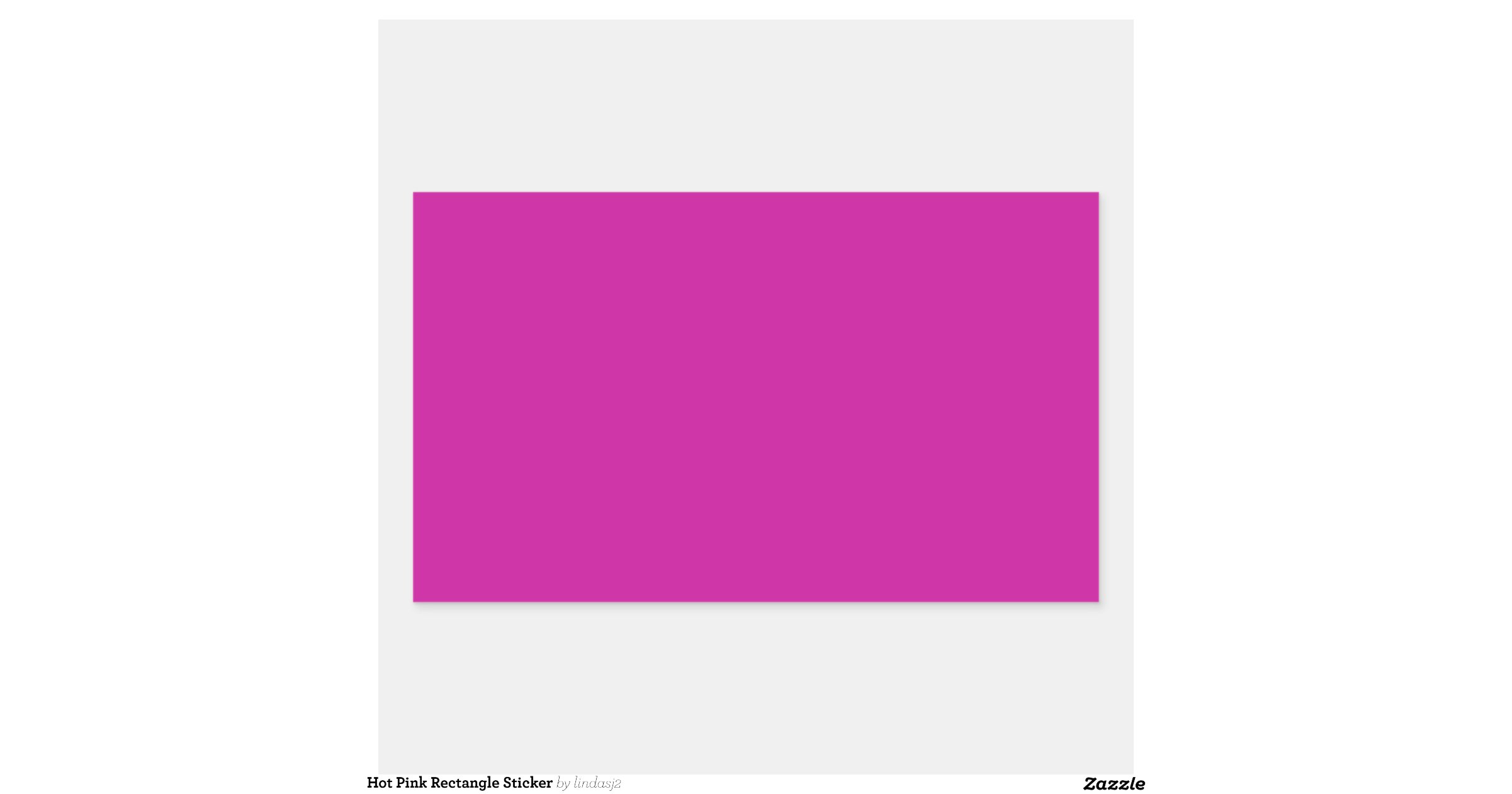 Hot Pink Rectangle Sticker | Zazzle