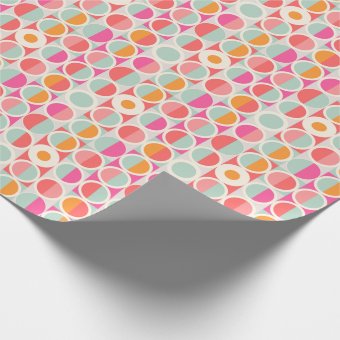 Hot Pink Retro Circle Pattern Wrapping Paper | Zazzle