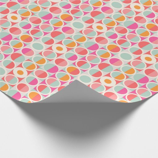 Hot Pink Retro Circle Pattern Wrapping Paper | Zazzle