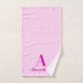 Hot Pink Retro Dolly Monogram Bath Towel Set | Zazzle
