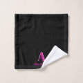 Hot Pink Retro Dolly Monogram Bath Towel Set | Zazzle