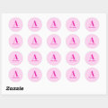 Hot Pink Retro Dolly Monogram Classic Round Sticker | Zazzle