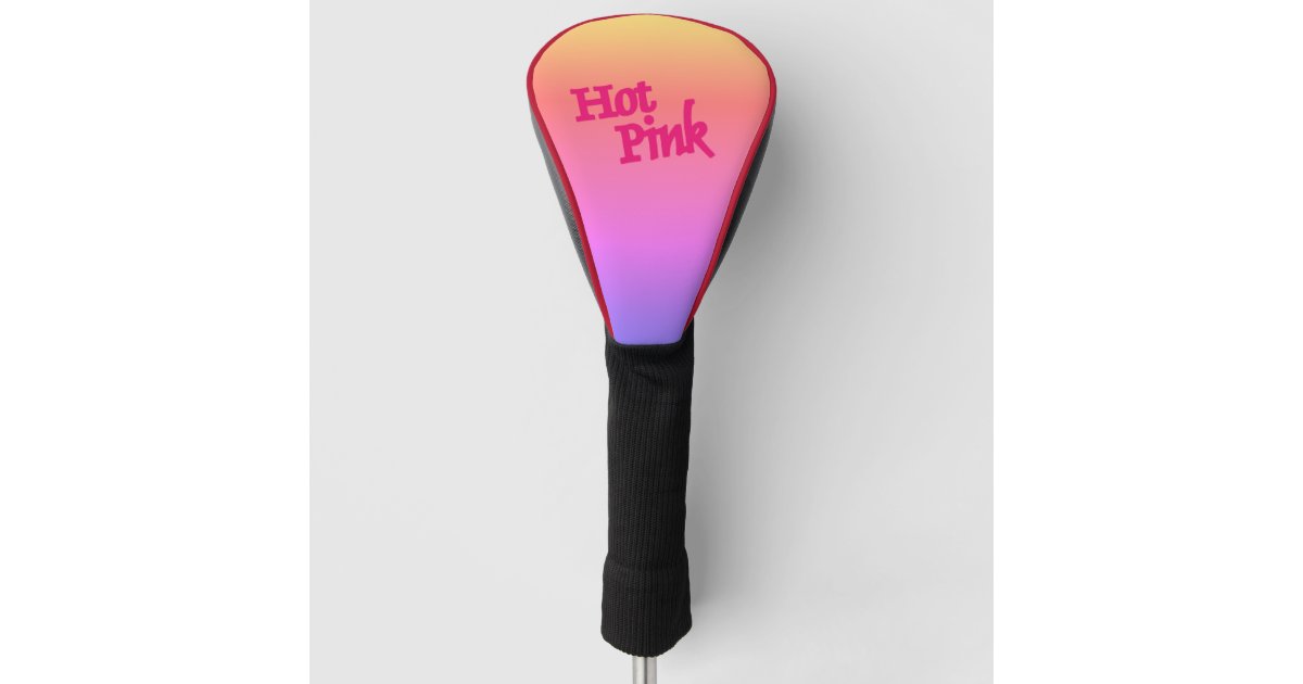 Hot Pink reverse golf club driver head cover | Zazzle