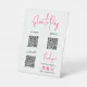 Hot Pink Scan to Pay QR Codes Social Media Icons Pedestal Sign | Zazzle