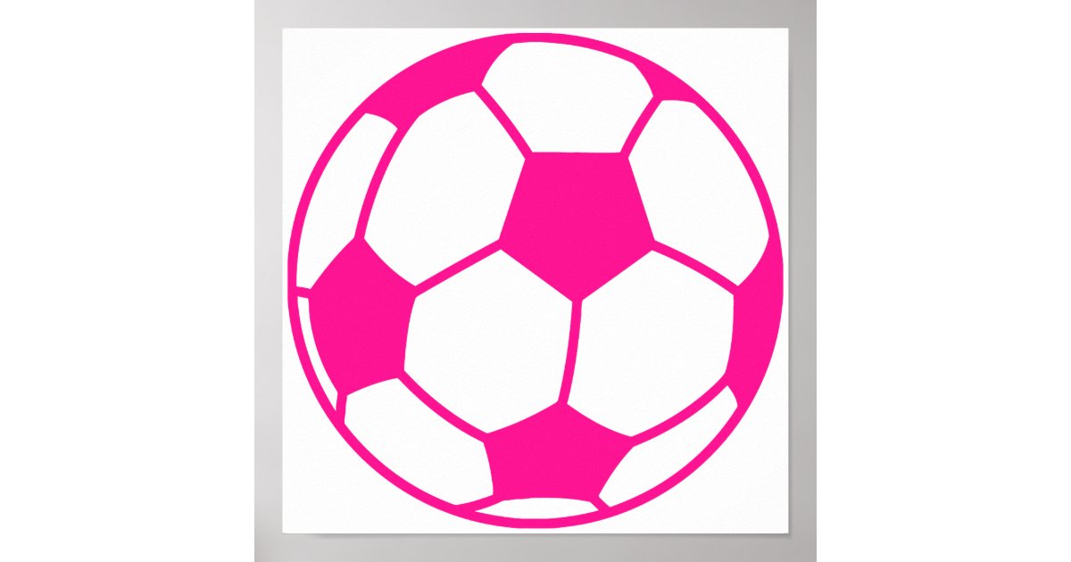 Hot Pink Soccer Ball Poster | Zazzle