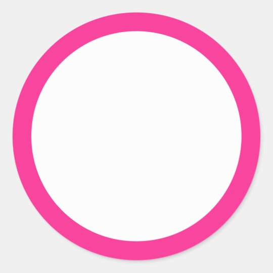 Hot pink solid color border blank classic round sticker | Zazzle.com