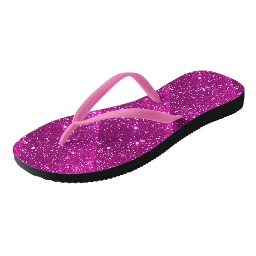 Hot Pink Sparkle Flip Flops | Zazzle