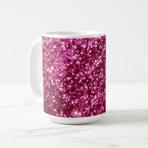 Hot pink sparkle glitter coffee mug | Zazzle