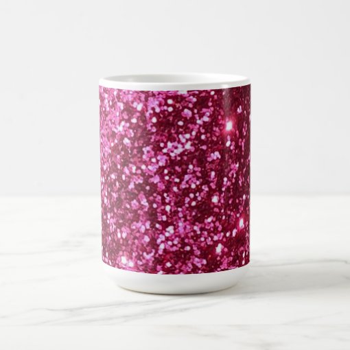 Hot pink sparkle glitter coffee mug | Zazzle