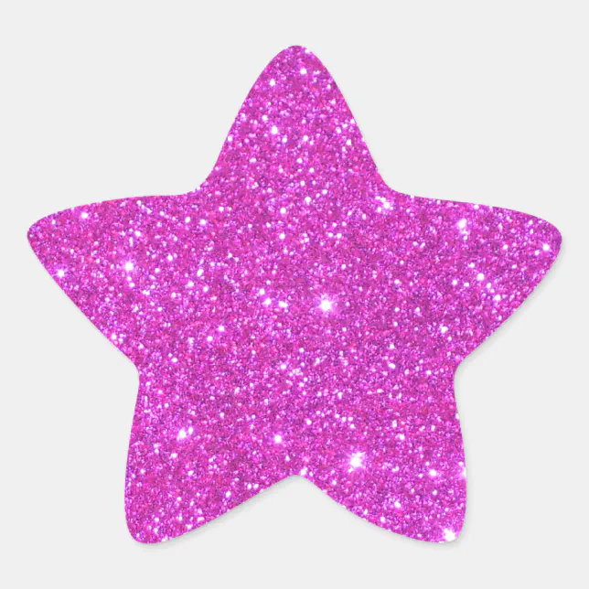 Hot Pink Sparkle Glittery CricketDiane Art Star Sticker | Zazzle