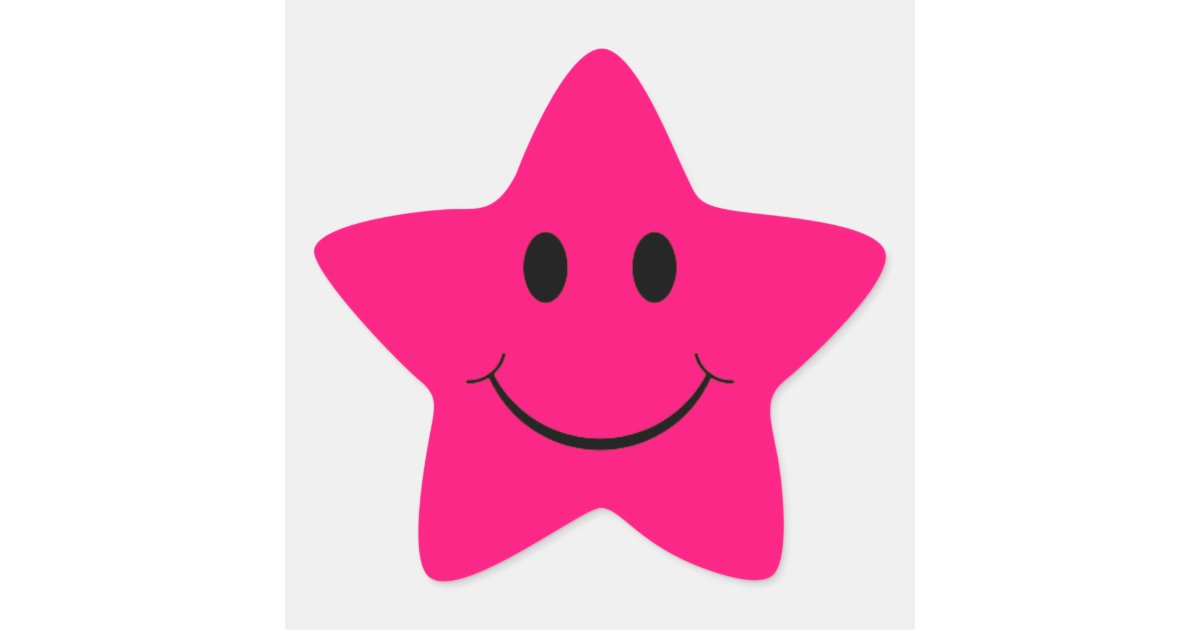 Hot Pink Star Face Stickers | Zazzle