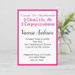 Hot Pink Stripes Celebration Party Invitation | Zazzle