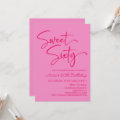 Hot Pink Sweet Sixty Minimal 60th Birthday Party Invitation | Zazzle