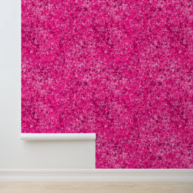 Hot Pink Texture Granite Sparkle Pattern Girls Wallpaper | Zazzle