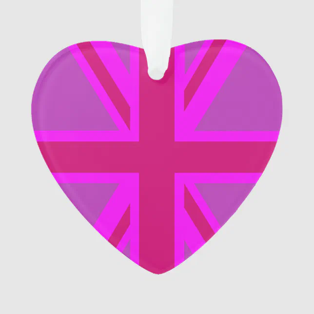 Hot Pink Union Jack British Flag Background Ornament | Zazzle