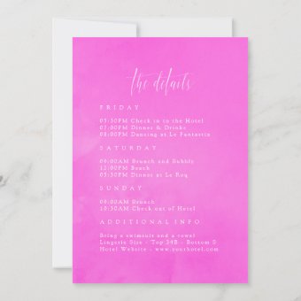 Hot-Pink Watercolor Floral Bachelorette Weekend Invitation | Zazzle