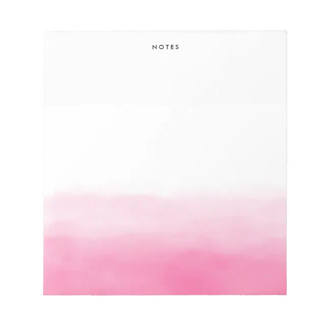 Hot Pink Watercolor Ombre Chic Personalized Notepad | Zazzle