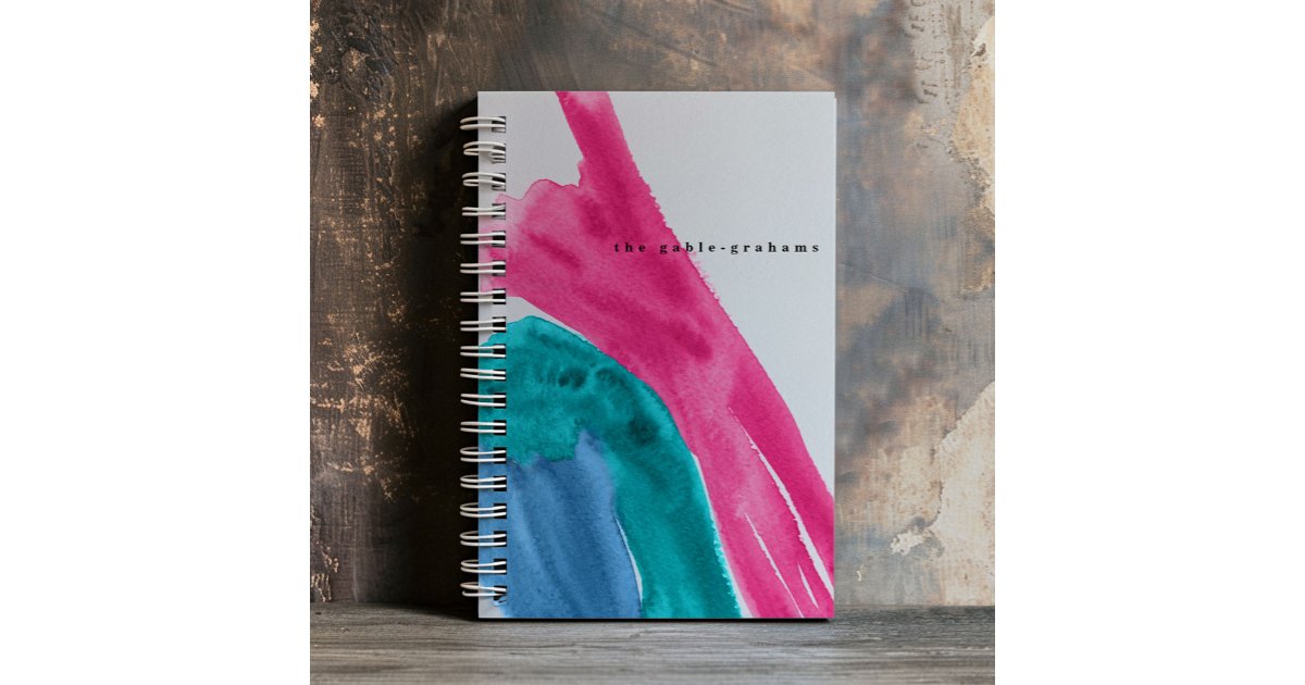 Hot Pink Watercolor Personalized Journal | Zazzle