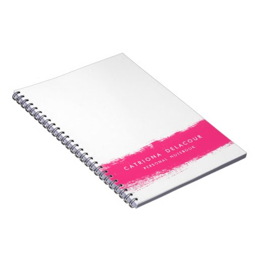 Hot Pink Watercolor Splash Personalized Notebook | Zazzle