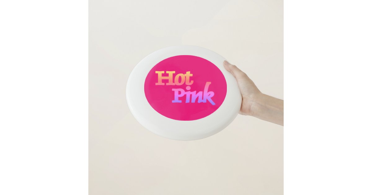 Hot Pink white Frisbee | Zazzle