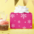 Hot Pink Winter Snowflakes Christmas Wrapping Paper | Zazzle